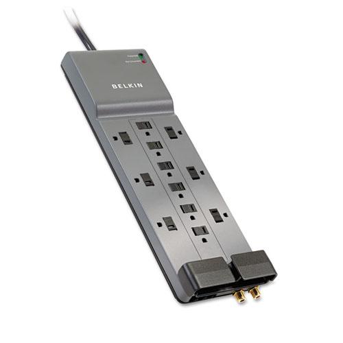 8 ft Belkin SurgeMaster 12-Outlet Surge Suppressor ( BE11223008 ...
