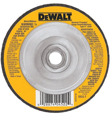 Dewalt 4-1/2" x 1/4" x 7/8" General Purpose Metal Grinding Wheel ...