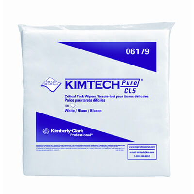 White, 100 Count Flat KIMTECH PURE W5 Dry Wipers-9 x 9 ( 6179 ...