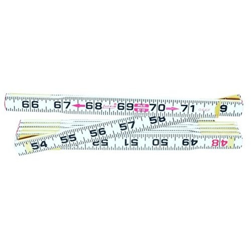 6' x 5/8" Two-Way Flat Reading Wood Red End Ruler ( 066FN ...