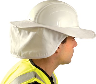 White Cotton Hard Hat Sun Shade ( 898-008) | HomElectrical.com