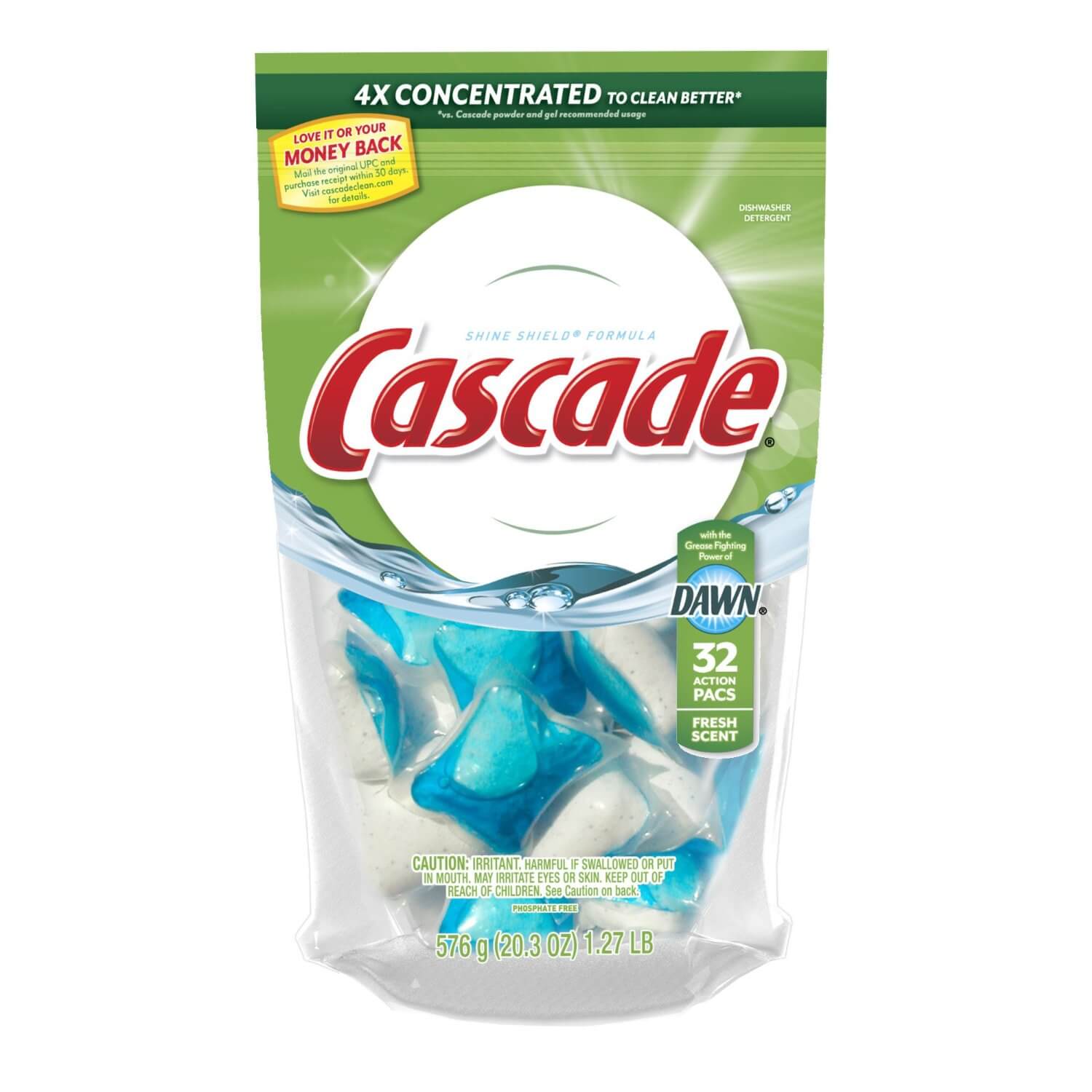 Cascade Action Pacs Dishwashing Detergent Fresh Scent 32 Count ( 14389 ...