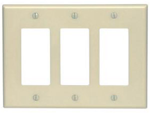 GP 3-Gang Plastic Rocker Switch Wall Plate, Ivory (GP DZA713-I ...