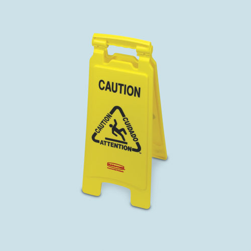 Yellow 2-Sided "Caution" Folding Floor Sign ( 6112 YEL) | HomElectrical.com