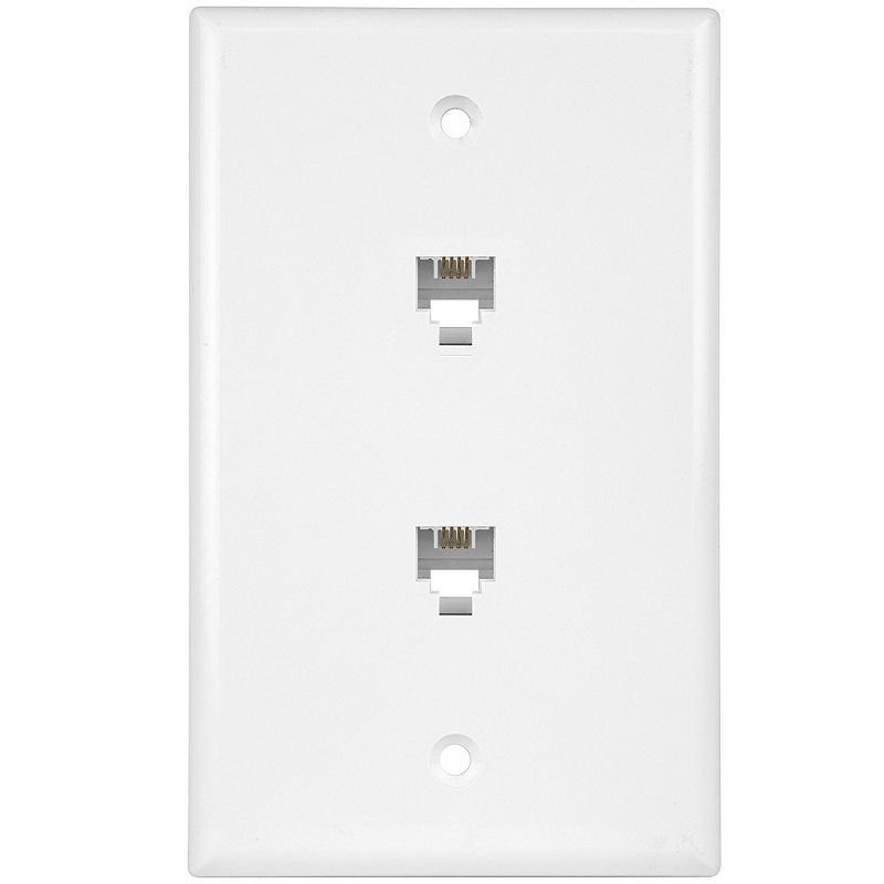 Enerlites Telephone and CATV 1-Gang Duplex RJ11 Jack Wall Outlet, Ivory ...