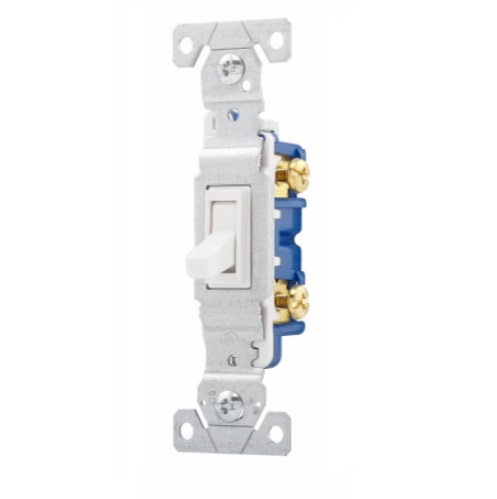 Eaton Wiring 15 Amp Single Pole Toggle Switch, Non-Grounded, White ...