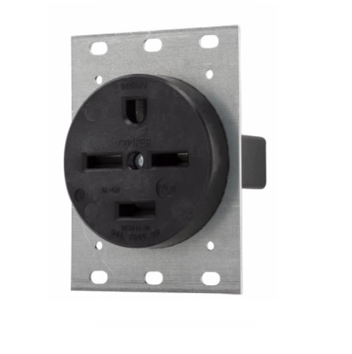 Eaton Wiring 30 Amp Power Receptacle, 3-Phase, 3-Pole, Black (Eaton ...