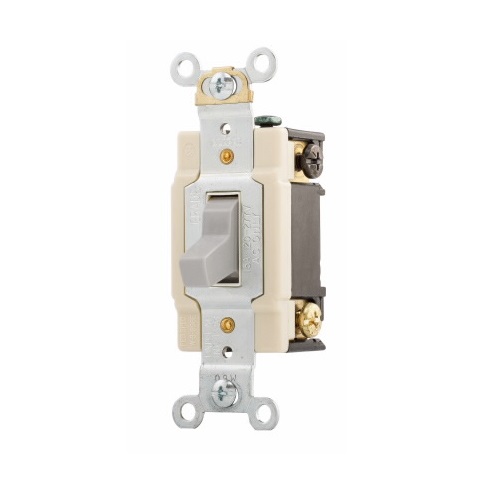 Eaton Wiring 15 Amp Toggle Switch, 2-Pole, 120/277V, Gray (Eaton Wiring ...
