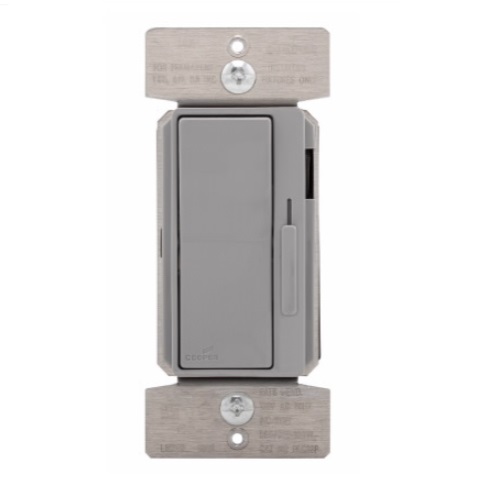 Eaton 300W LED Decora Dimmer w/ Preset, Single Pole/3-Way, Grey (Eaton ...