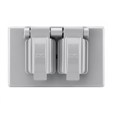 Eaton 1-Gang Duplex Receptacle Cover, Non-Metallic, Grey (Eaton S1962 ...