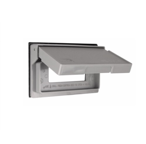 Eaton 1-Gang GFCI Cover, Self-Closing, Non-Metallic, Grey (Eaton S3966 ...