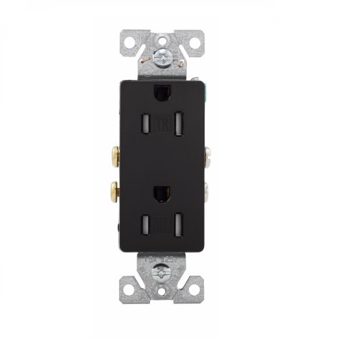 Eaton 15 Amp Duplex Receptacle, Decora, Auto Ground, Tamper Resistant ...
