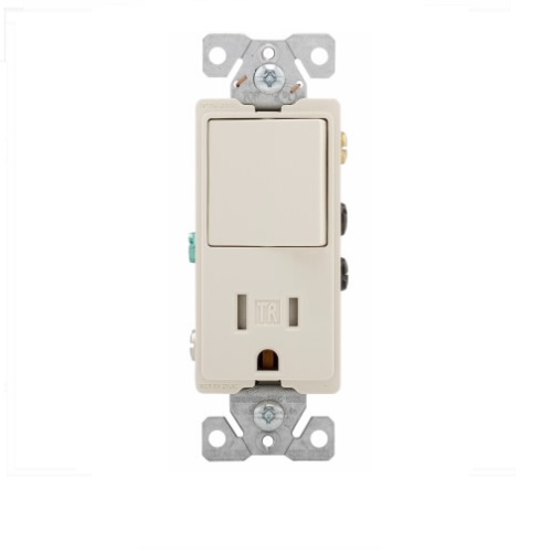 Eaton Wiring 15 Amp Decora Switch w/ Receptacle, Tamper Resistant ...