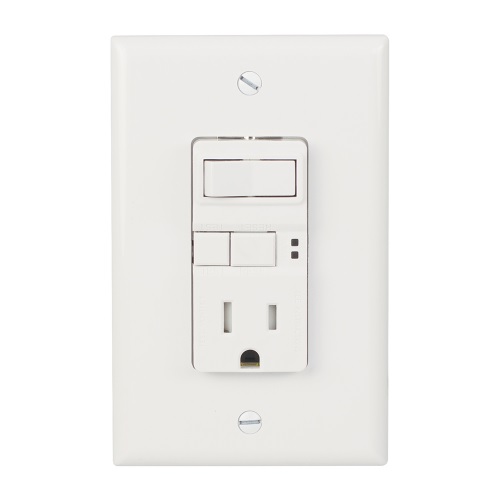 Eaton Wiring 15 Amp Tamper Resistant GFCI Outlet & Switch Combination ...