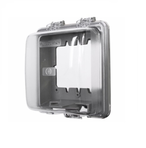 Eaton 2-Gang Weather Protective Cover, Self-Closing, Grey (Eaton WIU-2 ...