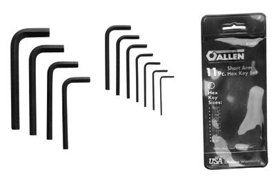 Allen Short Arm Hex Key Set with Multiple Tip Sizes, 20 Per Set (Allen ...