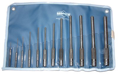 Mayhew 12 Piece Alloy Steel Pilot Punch Set with Round, Knurled Handle ...