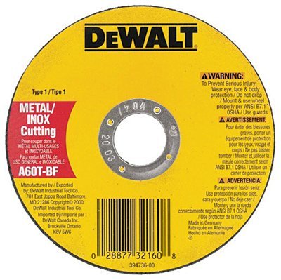 Dewalt 4-1/2" x .045" x 7/8" Type 1 Metal Thin Cut-Off Wheel (Dewalt ...