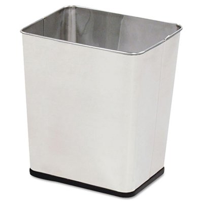 Rubbermaid Stainless Steel Rectangular Wastebasket- 7.25 Gallon ...