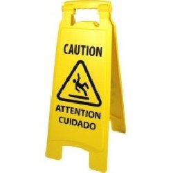 Boardwalk Yellow, 2-Sided Plastic Caution Safety Sign For Wet Floors-11 ...