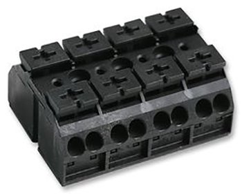 Wago 862-Series 4-Pole Chassis Mount Terminal Block, Black (Wago 862 ...