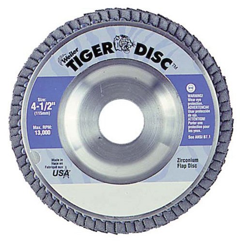 Weiler 4.5" Tiger Disc Abrasive Flap Disc 40 Grit (Weiler 50518 ...