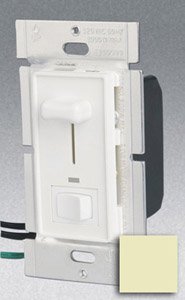 GP 3-Way 1000W Slide Dimmer w/ LED & Rocker Switch, Ivory (GP LUXDM1000 ...
