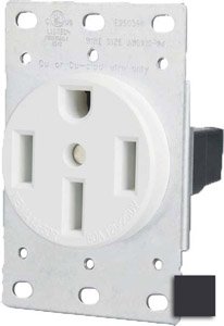 GP 50 Amp Flush Mount Range Receptacle, Black (GP LUX-R50S-B ...