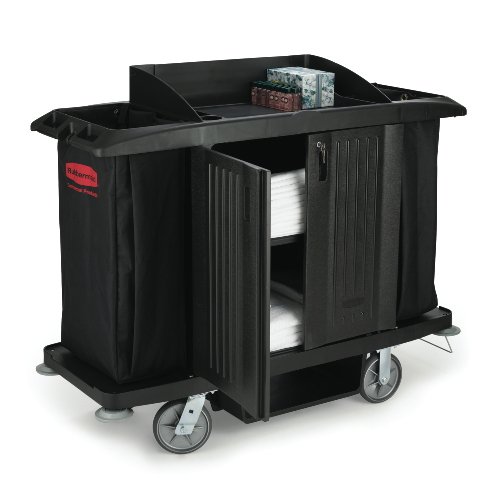 Rubbermaid Black Compact Housekeeping Cart w/ Vinyl Bag (Rubbermaid ...