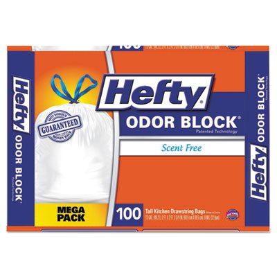 Hefty Cinch Sak Tall Kitchen & Trash Bags, 13 gal, White ( AE81310 ...