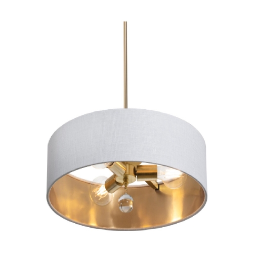 AFX 18-in LED Celine Pendant Fixture w/o Bulbs, 3 Light, Brass/White ...