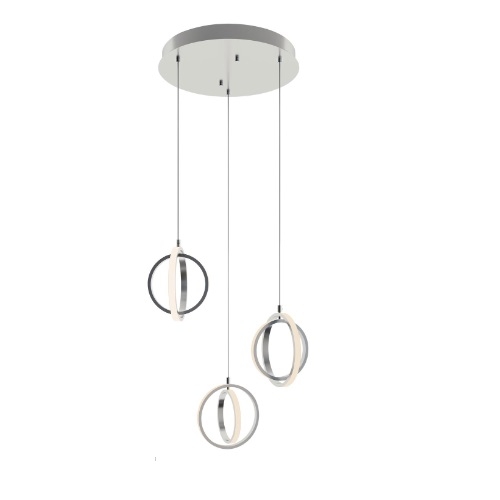 AFX 23-in 60W Lock Pendant Light, Round, 3-Light, 120V, 3000K, Nickel ...