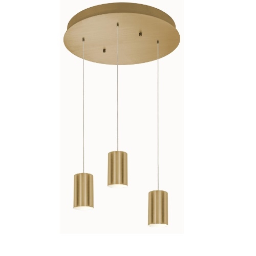 AFX 60W Tyke Pendant Light, Round, 3-Light, E26, 120V, Brass (AFX ...