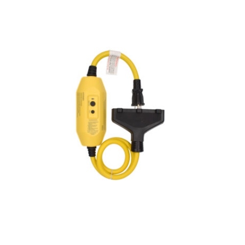 Aida 2-ft 15A Portable GFCI Unit w/ Auto Reset, In Line, 3 Outlet, 125V ...