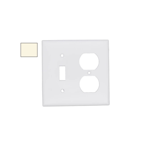 Aida 2-Gang Mid-Size Combination Wall Plate, Toggle/Duplex, Plastic, L ...