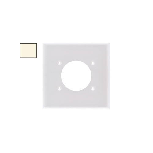 Aida 2-Gang Mid-Size Wall Plate, Power Outlet, Plastic, Light Almond ...