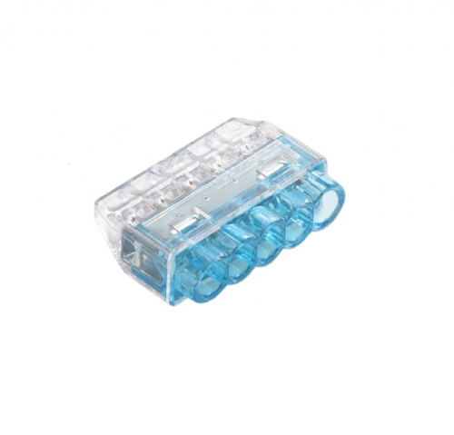 Aida Wire Connector, Push-In, 5 Port, Blue (Aida 120076) | HomElectrical.com