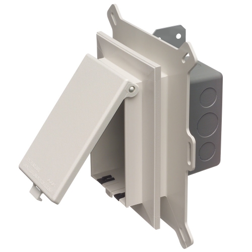 Arlington 1-Gang Metal InBox for New Vinyl Siding, Horizontal, WH/CL ...