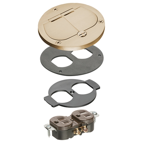 Arlington Metal Cover Trim Kit w/ Dual Flip Lid & Receptacle, Nickel ...