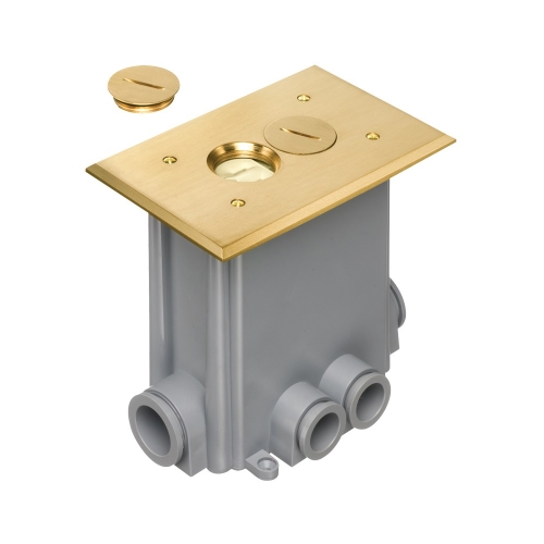 Arlington Concrete Floor Box w/ Threaded Plug & Receptacle, Metallic ...