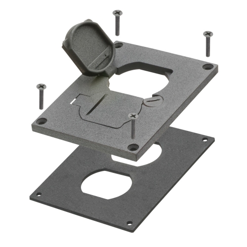 Arlington 1-Gang Cover Kit w/ Flip Lids for Gangable Box, Metallic ...