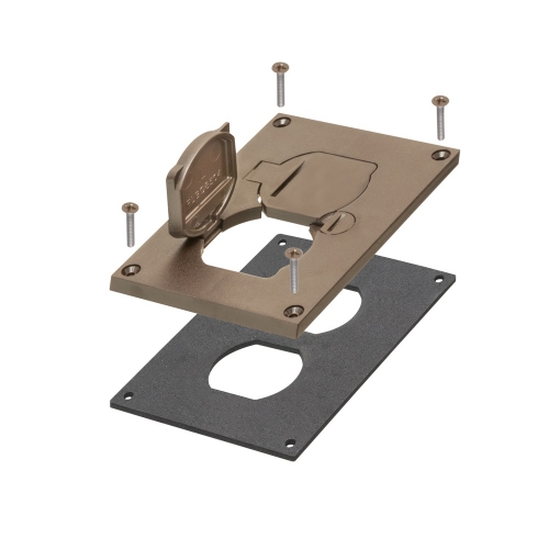 Arlington 1-Gang Cover Kit w/ Flip Lids for Gangable Box, Non-Metallic ...