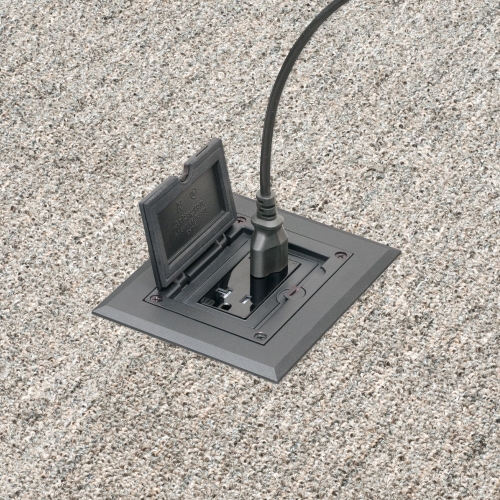 Arlington 1-Gang Frame Kit w/ Flip Lid & Receptacle for Gangable Box ...