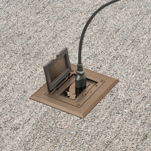 Arlington 1-Gang Frame Kit w/ Flip Lid & Receptacle for Gangable Box ...