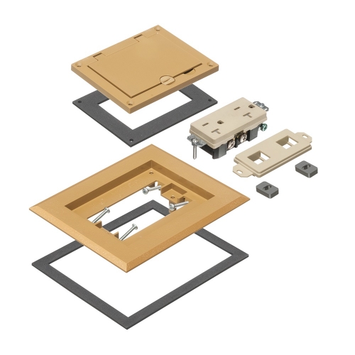 Arlington 1-Gang Frame Kit w/ Flip Lid & Receptacle for Gangable Box ...