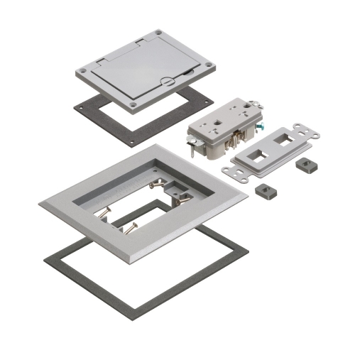 Arlington 1-Gang Frame Kit w/ Flip Lid & Receptacle for Gangable Box ...