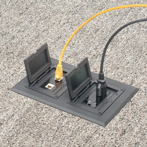 Arlington 2-Gang Frame Kit w/ Flip Lid & Receptacle for Gangable Box ...