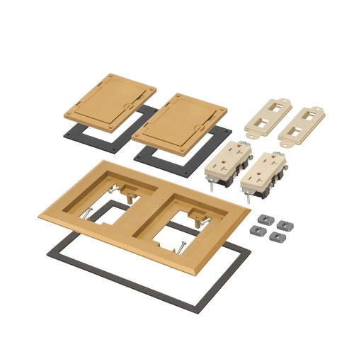 Arlington 2-Gang Frame Kit w/ Flip Lid & Receptacle for Gangable Box ...
