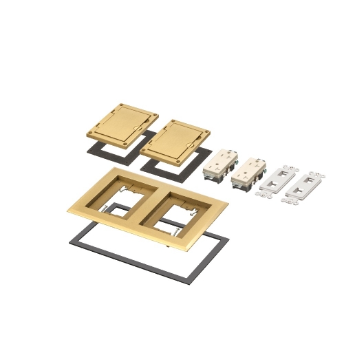 Arlington 2-Gang Frame Kit w/ Flip Lid & Receptacle for Gangable Box ...