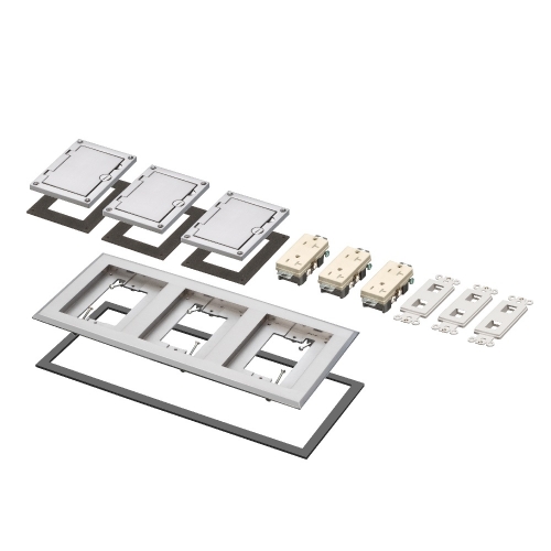 Arlington 3-Gang Frame Kit w/ Flip Lid for Gangable Box, Nickel ...